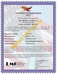 Free FDA Registration Certificate - FDA Registration - $ 349