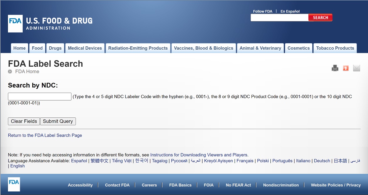 NDC Number Search - Search NDC Number Quickly