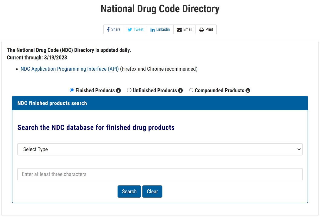 NDC Number Search - Search NDC Number Quickly